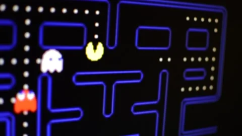 pac-man arcade game computer video game.... | Stock Video | Pond5