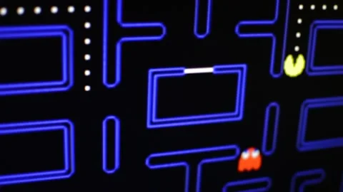 pac-man arcade game computer video game.... | Stock Video | Pond5