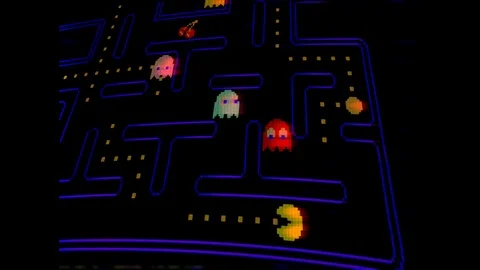 Pac Man game - Motion graphics - VHS rec... | Stock Video | Pond5