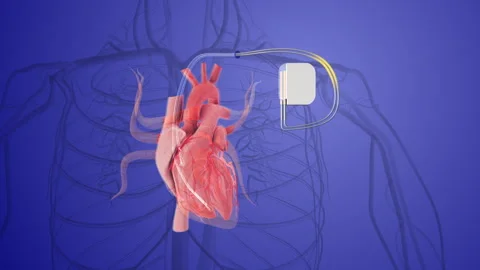 pacemaker in a human heart implant vein ... | Stock Video | Pond5