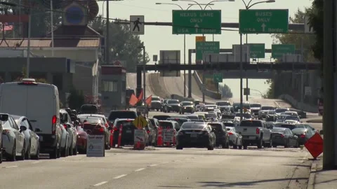Pacific Hwy Border Crossing Lineups Afte... | Stock Video | Pond5
