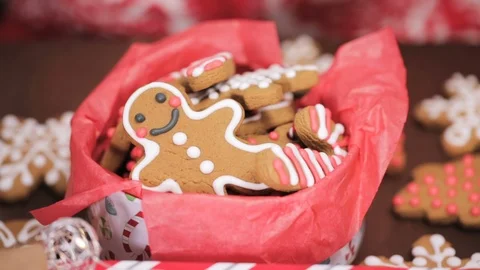 Packaging traditional home made gingerbr... | Stock Video | Pond5