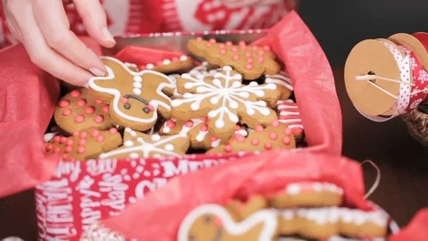 Packaging traditional home made gingerbr... | Stock Video | Pond5