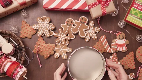 Packaging traditional home made gingerbr... | Stock Video | Pond5