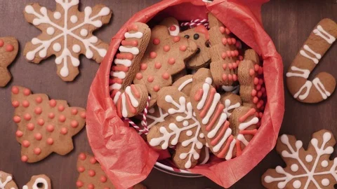 Packaging traditional home made gingerbr... | Stock Video | Pond5