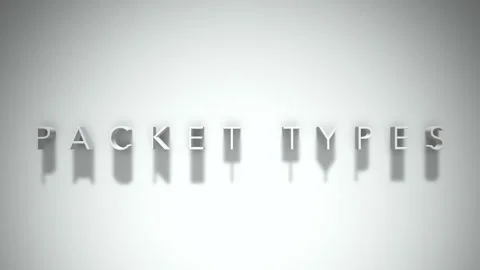 packet types 3D title animation white te... | Stock Video | Pond5