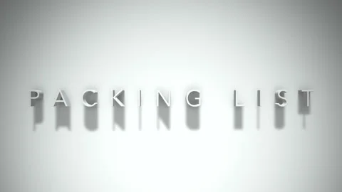 packing list 3D title animation white te... | Stock Video | Pond5