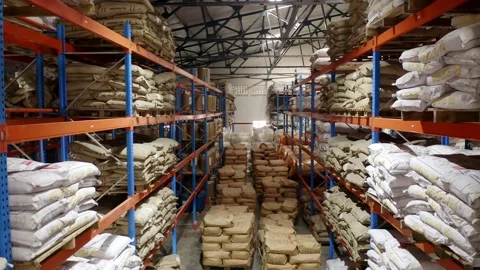 Packs Of Raw Materials Stored In Heavy-d... | Stock Video | Pond5