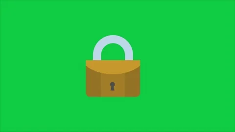 Pad lock 2d animation video green screen... | Stock Video | Pond5