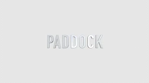 Paddock 3D title animation metal letters... | Stock Video | Pond5