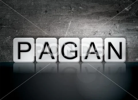 Pagan Tiled Letters Concept and Theme Illustration #70086912