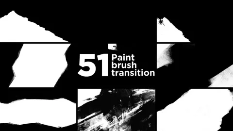 Paint Brush Stroke Transitions Black and White After Effects Template ...