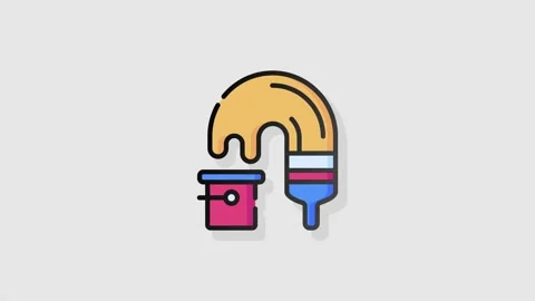 Paint Bucket icon animation alpha | Stock Video | Pond5