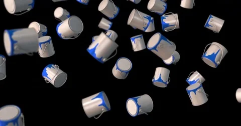 paint can falling - black background | Stock Video | Pond5