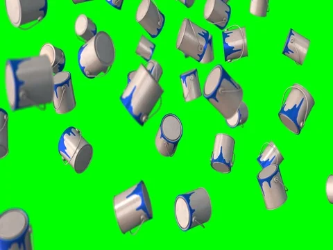 paint can falling - green screen | Stock Video | Pond5