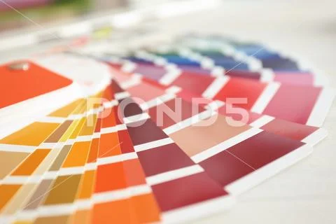 Paint color palette samples, closeup. House refurbishment ~ Hi Res ...