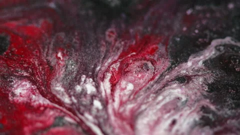 Paint drip ink flow fluid mix red black ... | Stock Video | Pond5