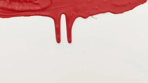 Paint red color dripping, Color cropping... | Stock Video | Pond5