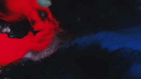 Paint splash ink wave color mist red blu... | Stock Video | Pond5