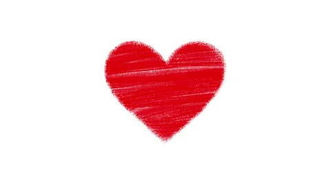Painted red heart animation, isolated on... | Stock Video | Pond5