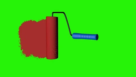 Painting red strip on green screen backg... | Stock Video | Pond5