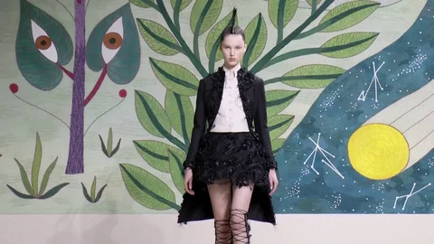 Paired-back Dior shows crinolines and pe... | Stock Video | Pond5