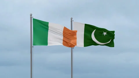 Pakistan and Ireland flag | Stock Video | Pond5