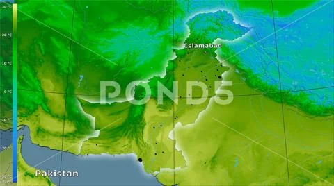 Pakistan, annual temperature - composition: Graphic #91636469