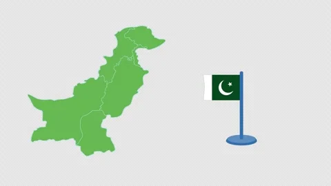 Pakistan Flag and Map Shape Animation | Stock Video | Pond5