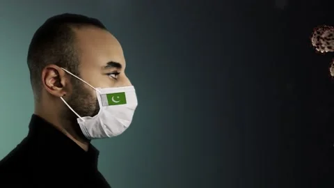 Pakistan Flag badge On Male Mask Protect... | Stock Video | Pond5