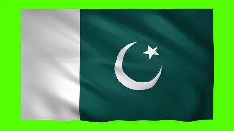 Pakistan flag on green screen for chroma... | Stock Video | Pond5