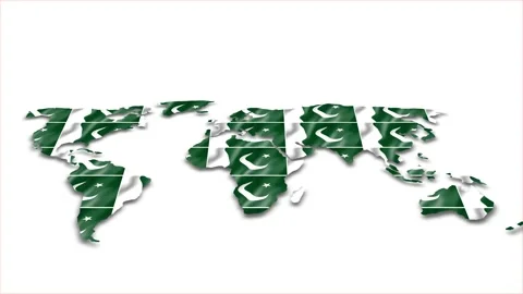 Pakistan flag wave 3d earth map animatio... | Stock Video | Pond5