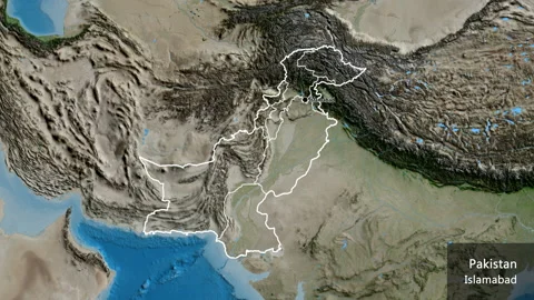 Pakistan on the globe. Regional borders.... | Stock Video | Pond5