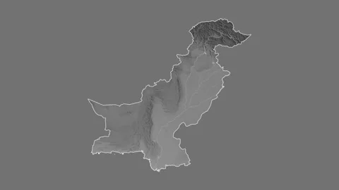 Pakistan map - cartoon. Border. Grayscal... | Stock Video | Pond5