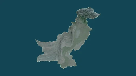 Pakistan map - cartoon. Border. Satellit... | Stock Video | Pond5