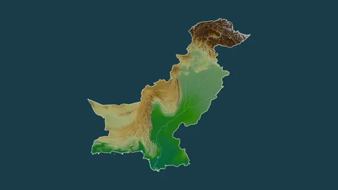 Pakistan map - cartoon. Regions. Physica... | Stock Video | Pond5