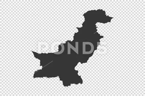 Pakistan map with gray tone on png or transparent background ...