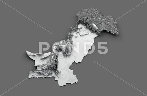 Pakistan Map Pakistani Flag Shaded relief Color Height map on white ...
