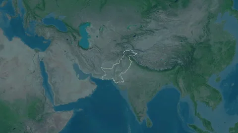 Pakistan map - solid. Regions. Satellite... | Stock Video | Pond5