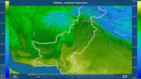 Pakistan - maximum temperature, English ... | Stock Video | Pond5