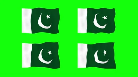 Pakistan Waving Flag 2D Animation on Gre... | Stock Video | Pond5