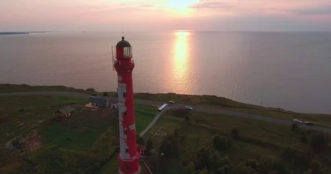 Pakri lighthouse against a beautiful sun... | Stock Video | Pond5
