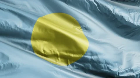 Palau flag waving on the wind loop. Pala... | Stock Video | Pond5