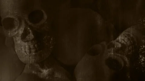 Pale yellow looping horror skulls animat... | Stock Video | Pond5