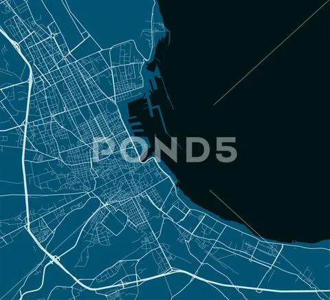 Palermo map. Palermo city map poster. Map of Palermo street, urban area ...