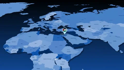 Palestine location tracking animation on... | Stock Video | Pond5