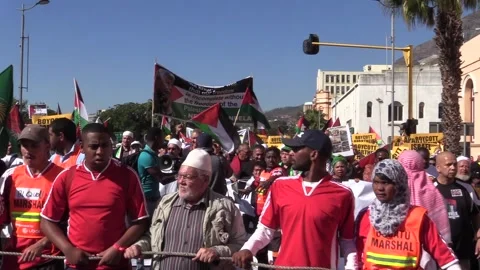 Palestine solidarity march in Cape Town,... | Stock Video | Pond5