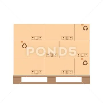 Pallet design with palletized product packaging boxes: Royalty Free ...