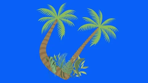Palm tree moving by wind, chroma key, se... | Stock Video | Pond5