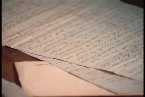 Pan across handwritten letter | Stock Video | Pond5